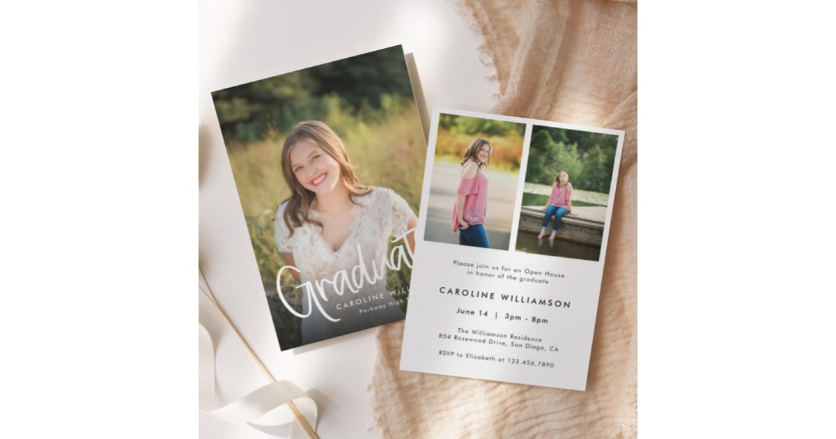 Modern Photo Graduation Open House Invitation | Zazzle