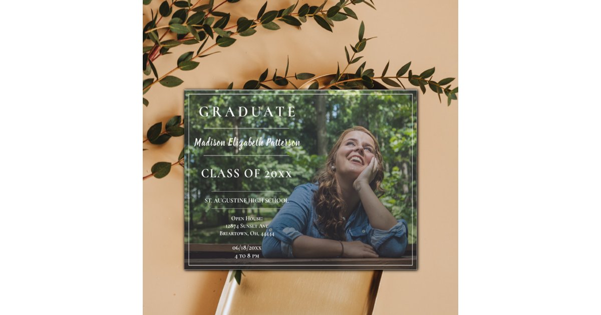 Modern Photo Graduation Open House Invitation | Zazzle