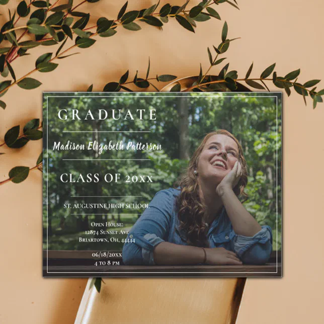 Modern Photo Graduation Open House Invitation | Zazzle