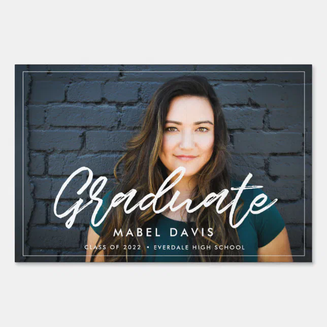 Modern Photo graduation outdoor Sign | Zazzle