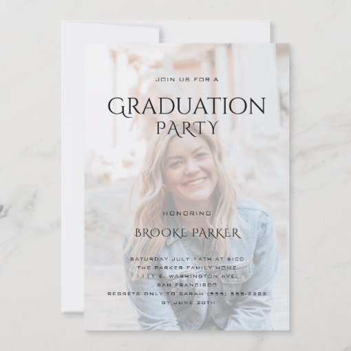 Modern Photo Graduation Party Invitation | Zazzle