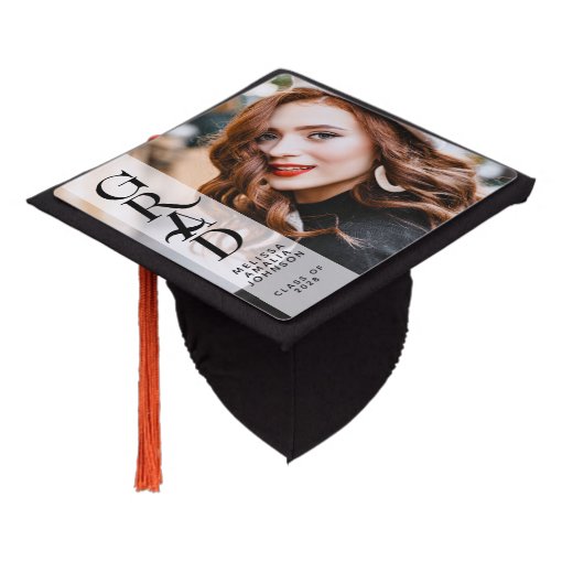Modern photo Graduation stylish custom Graduation Cap Topper | Zazzle