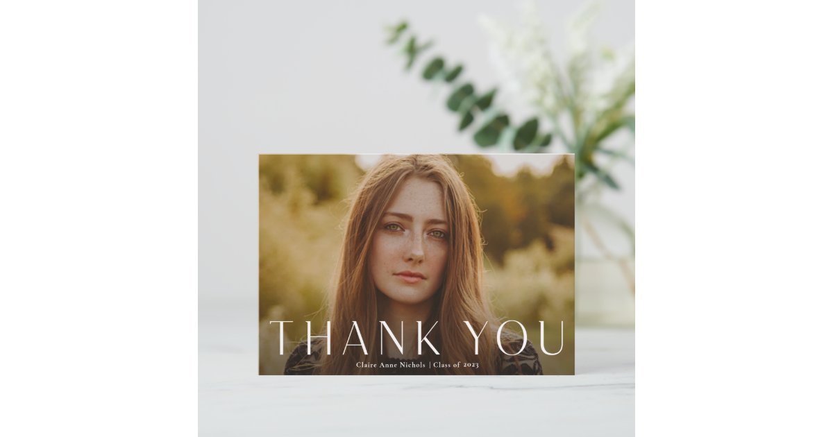 Modern Photo Graduation Thank You Card | Zazzle