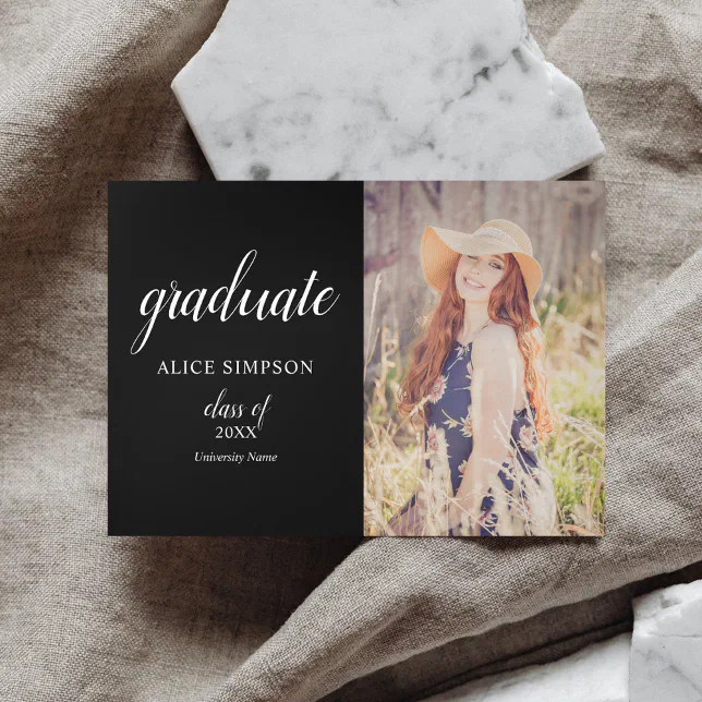 Modern Photo Graduation Tri-Fold Announcement | Zazzle