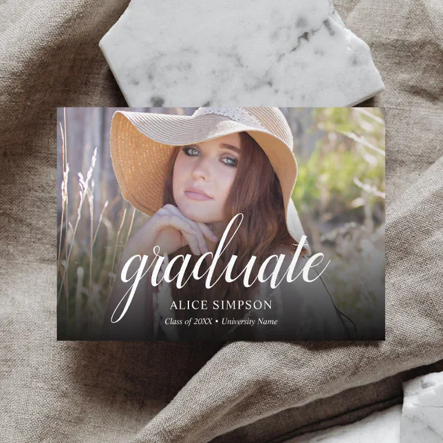 Modern Photo Graduation Tri-Fold Announcement | Zazzle
