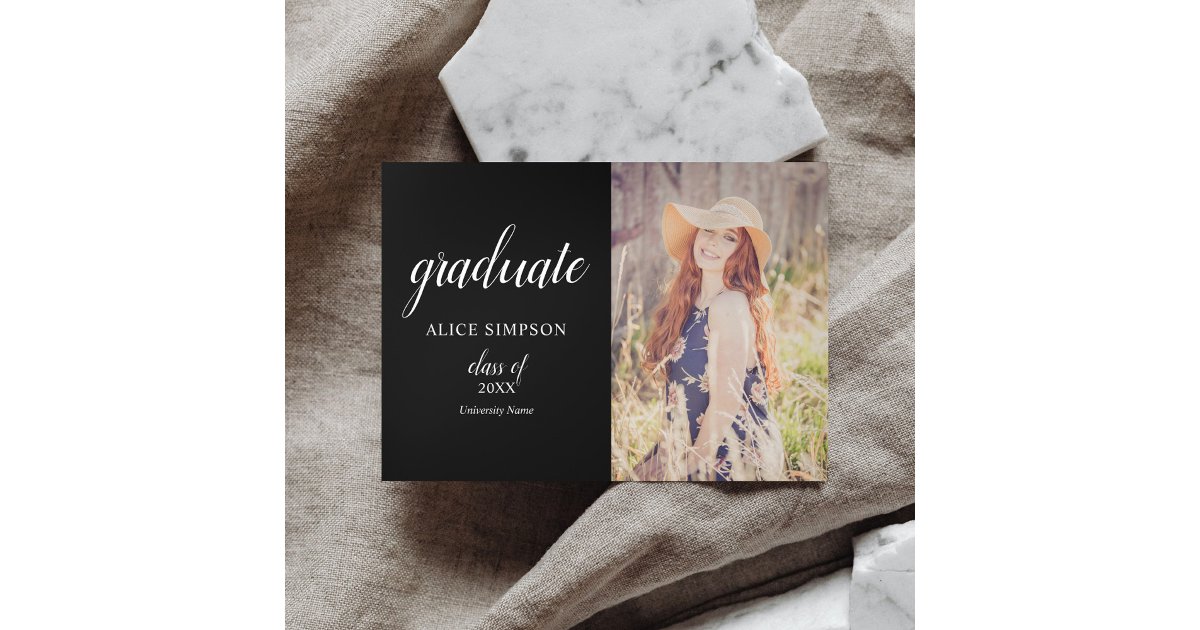 Modern Photo Graduation Tri-Fold Announcement | Zazzle