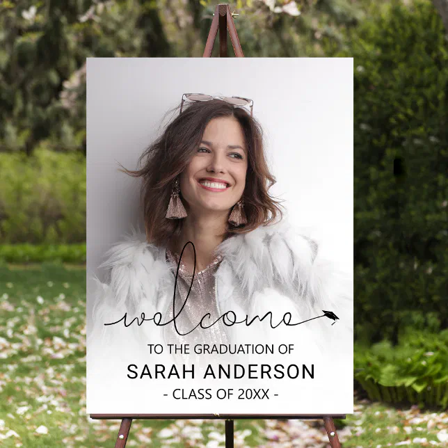 Modern Photo Graduation Welcome Foam Board | Zazzle