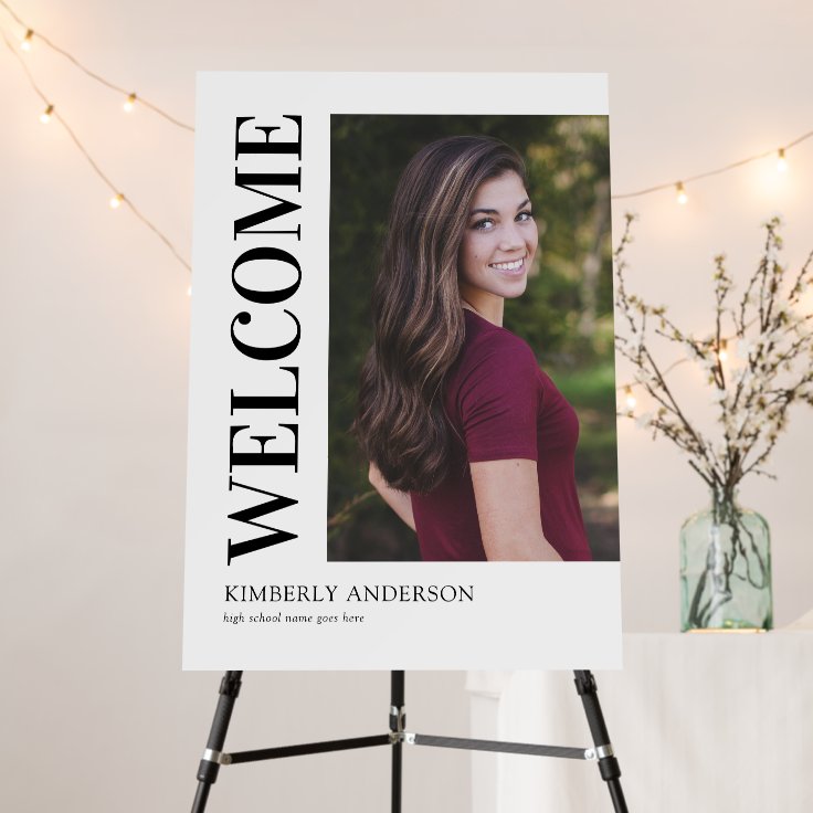 Modern Photo Graduation Welcome Foam Board | Zazzle