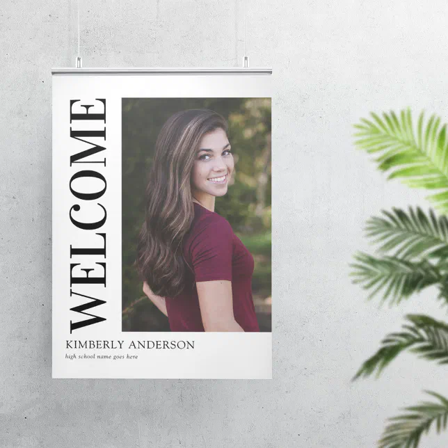Modern Photo Graduation Welcome Poster | Zazzle