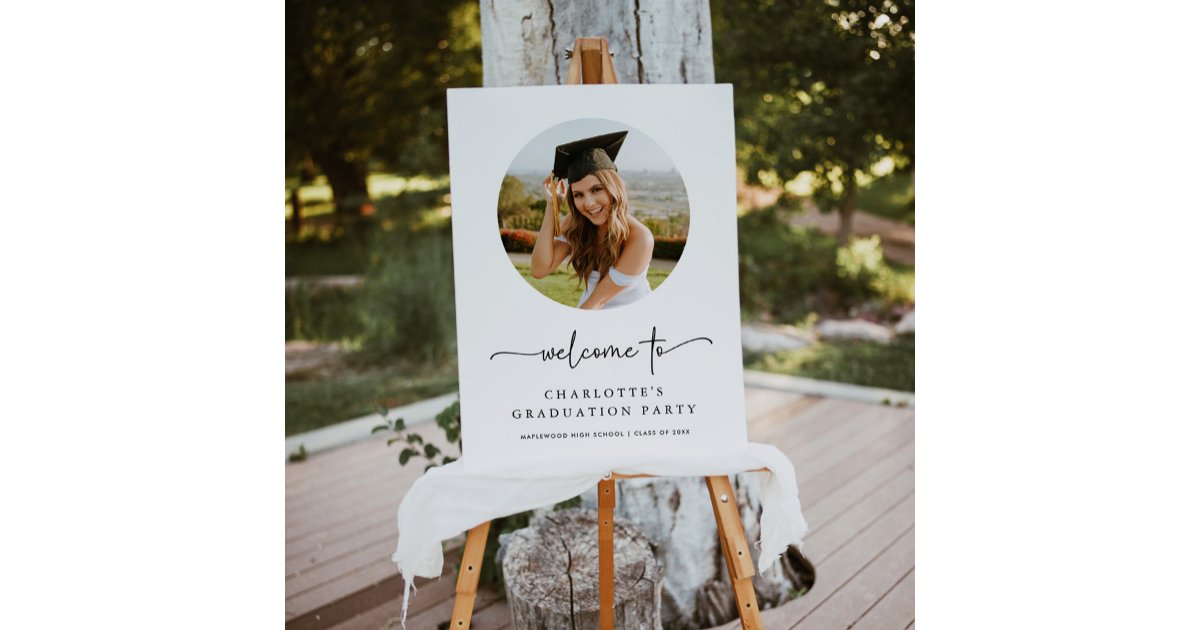 Modern Photo Graduation Welcome Sign | Zazzle