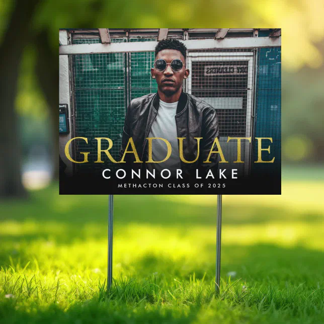 Modern Photo Graduation Yard Sign Class of 2025 | Zazzle