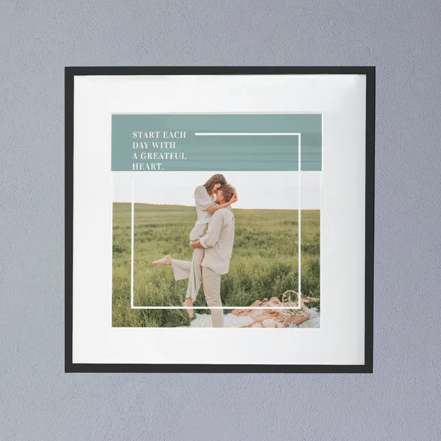 Modern Photo Green Family Lovely Gift Poster | Zazzle