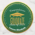 Modern Photo Green Gold Graduation Table Confetti | Zazzle