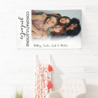 Modern Photo Group Graduation Party Banner | Zazzle