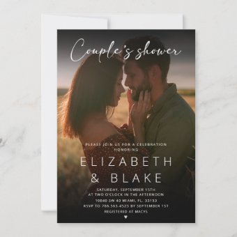 Modern Photo Handwritten Script Couple's Shower Invitation | Zazzle