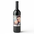 Modern Photo Handwritten Script Custom Wedding Wine Label | Zazzle