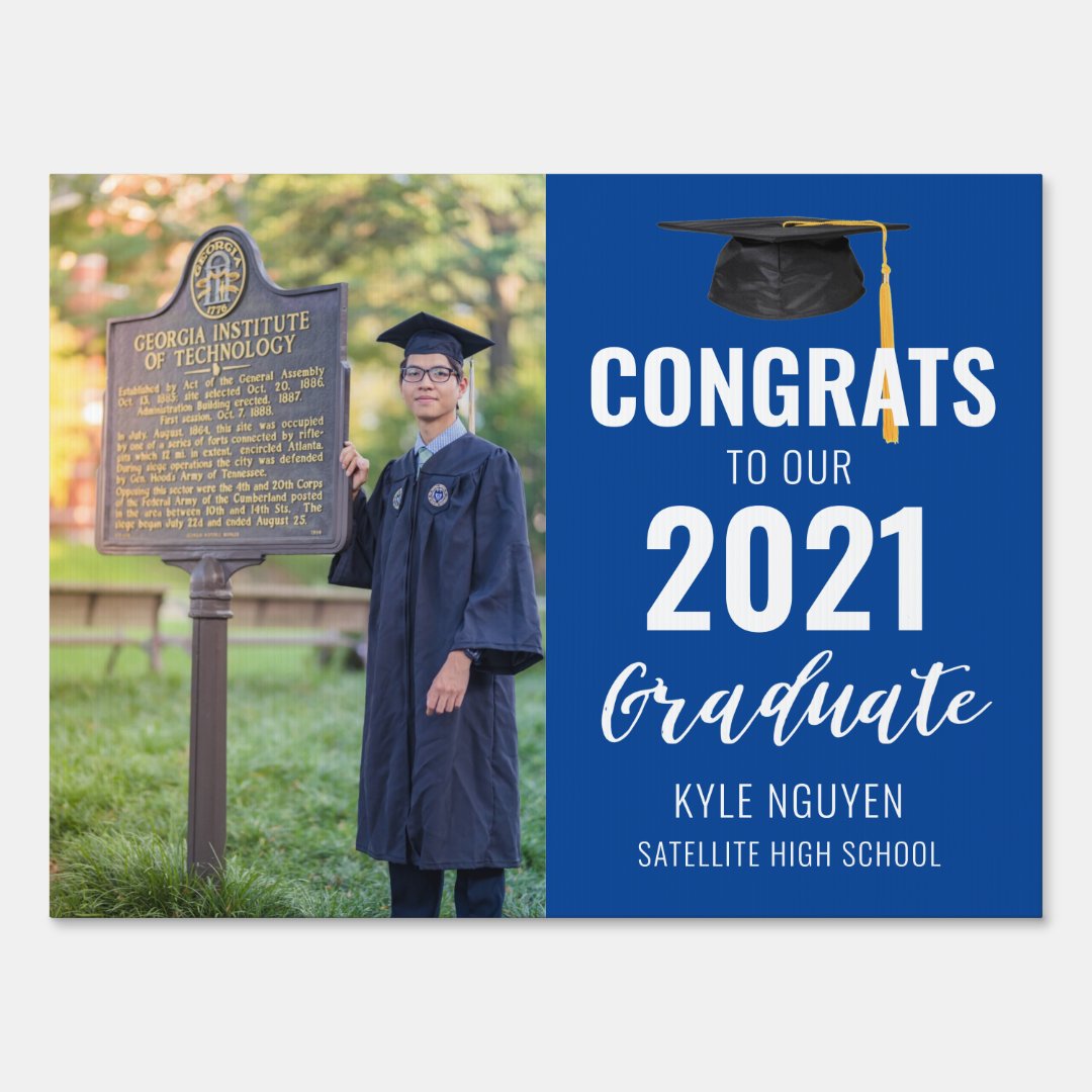 Modern Photo High School Graduation Sign | Zazzle