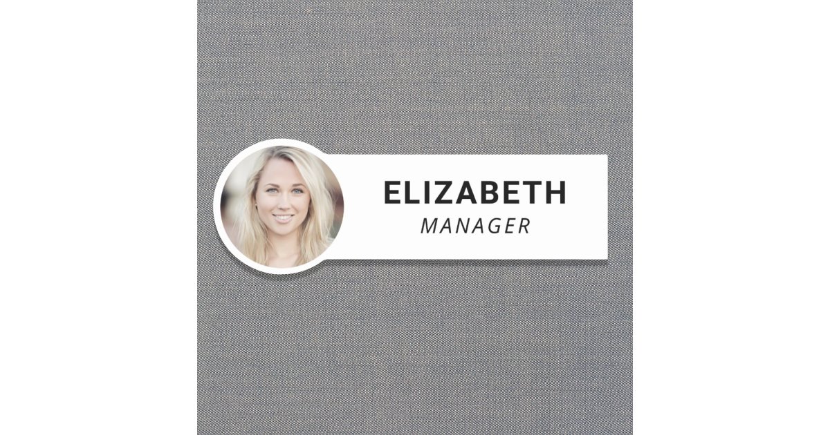 Modern Photo ID Name Tag | Zazzle