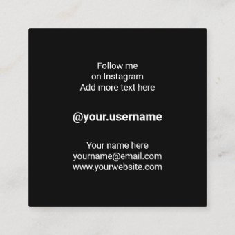 Modern photo Instagram social media minimal white Calling Card | Zazzle