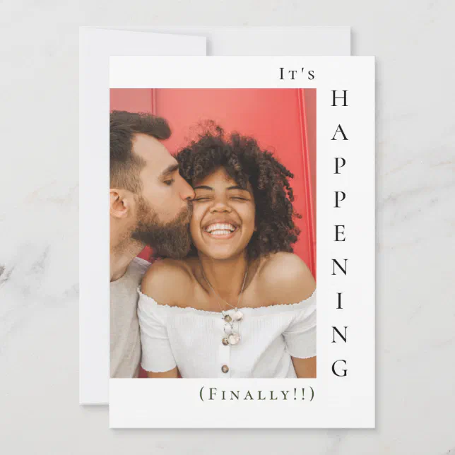 Modern Photo It's Happening Finally Cute Simple Save The Date | Zazzle