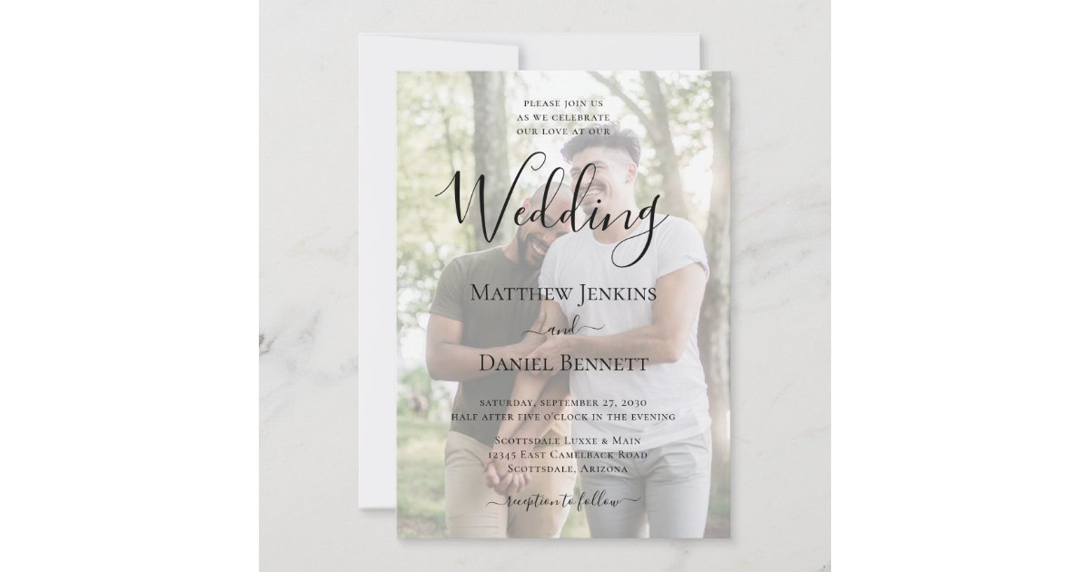 Modern Photo LGBTQ Wedding Invitation | Zazzle