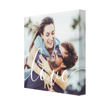 Modern Photo Love Script Canvas Print | Zazzle