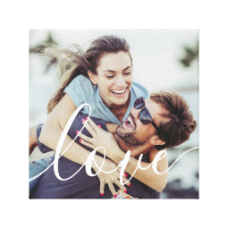 Modern Photo Love Script Canvas Print | Zazzle