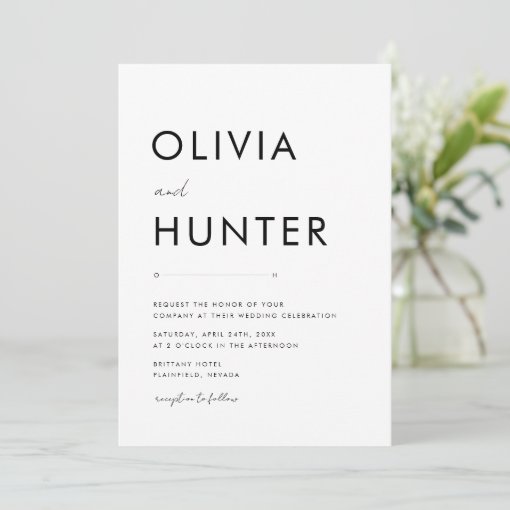 Modern Photo Minimalist Wedding Invitation | Zazzle