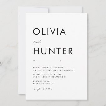 Modern Photo Minimalist Wedding Invitation | Zazzle