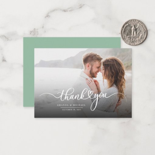 Modern Photo Newlyweds Thank You Note Card | Zazzle