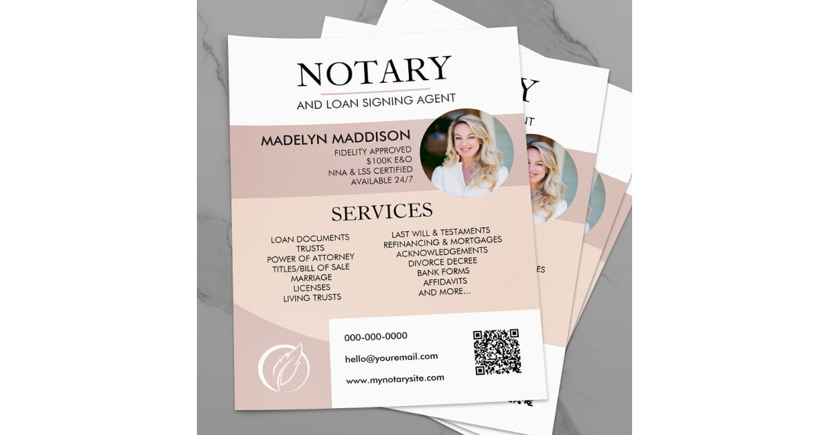Modern Photo Notary & Loan Signing Agent Flyer | Zazzle