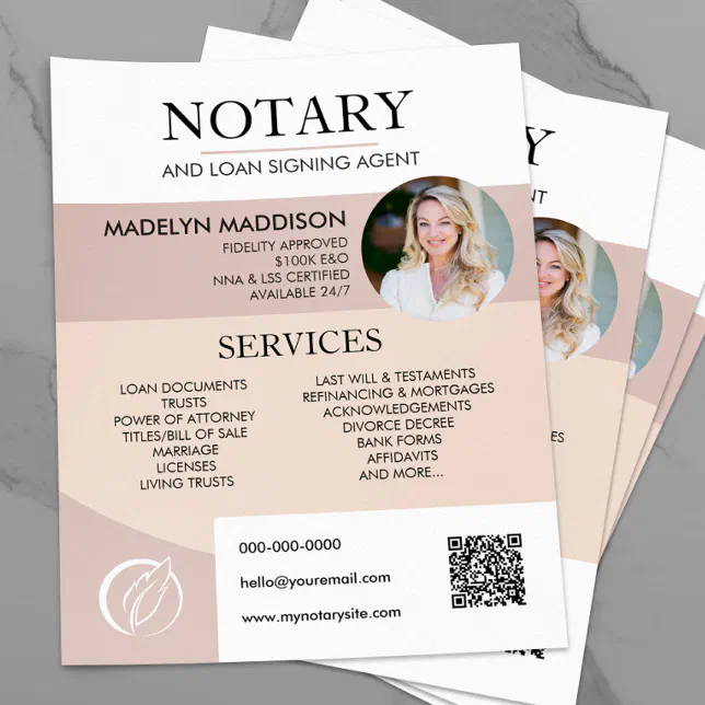 Modern Photo Notary & Loan Signing Agent Flyer | Zazzle