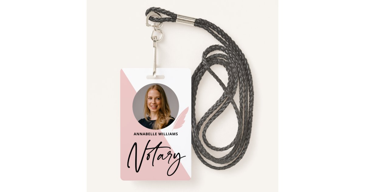 Modern Photo Notary Signing Agent Badge | Zazzle