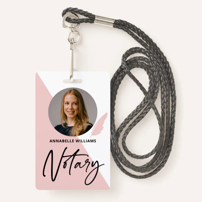 Modern Photo Notary Signing Agent Badge | Zazzle