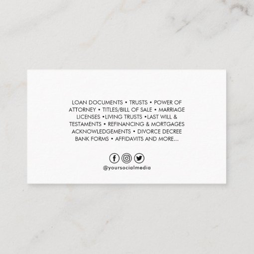 Modern Photo Notary Signing Agent Business Card | Zazzle