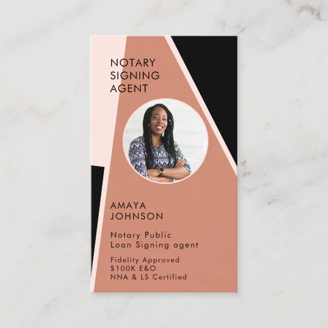 Modern Photo Notary Signing Agent Business Card | Zazzle
