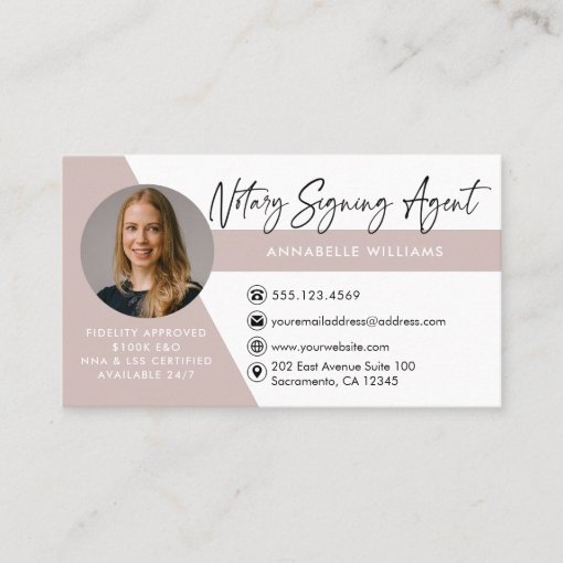 Modern Photo Notary Signing Agent Business Card | Zazzle