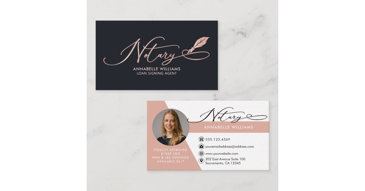 Modern Photo Notary Signing Agent Business Card | Zazzle