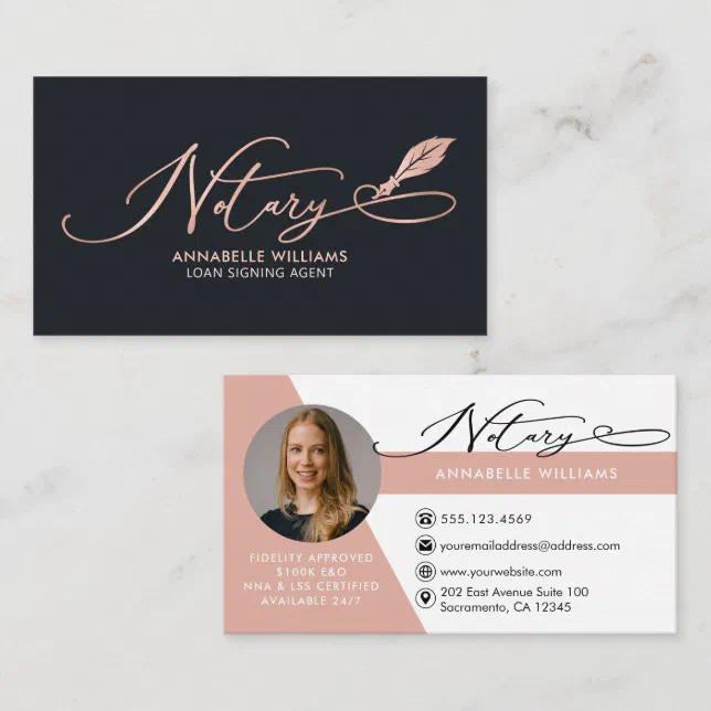 Modern Photo Notary Signing Agent Business Card | Zazzle