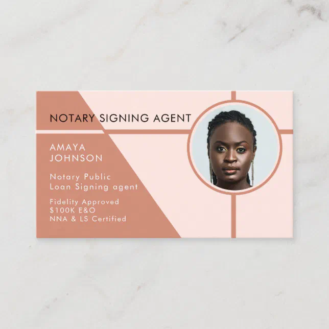 Modern Photo Notary Signing Agent Business Card | Zazzle