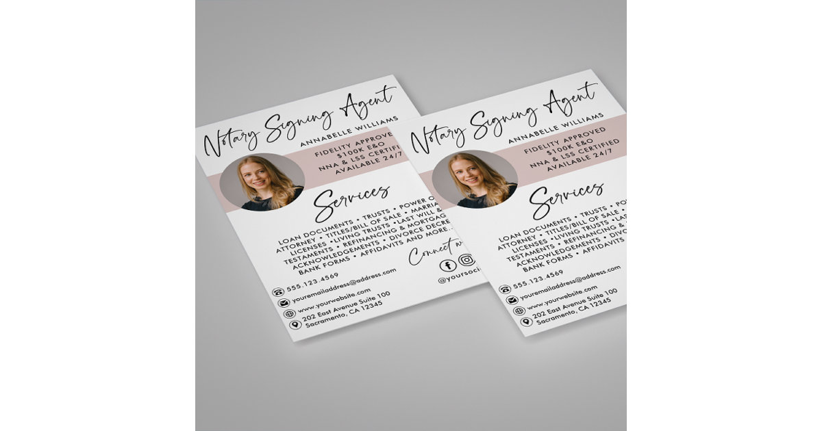 Modern Photo Notary Signing Agent Flyer | Zazzle