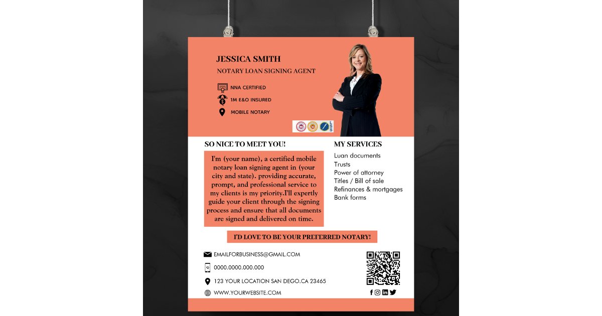 Modern Photo Notary Signing Agent Flyer | Zazzle