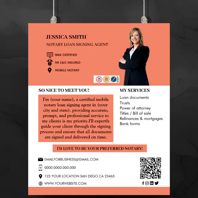 Modern Photo Notary Signing Agent Flyer | Zazzle