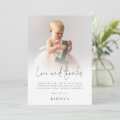 Modern Photo Overlay 1st Birthday Love Thanks Card | Zazzle