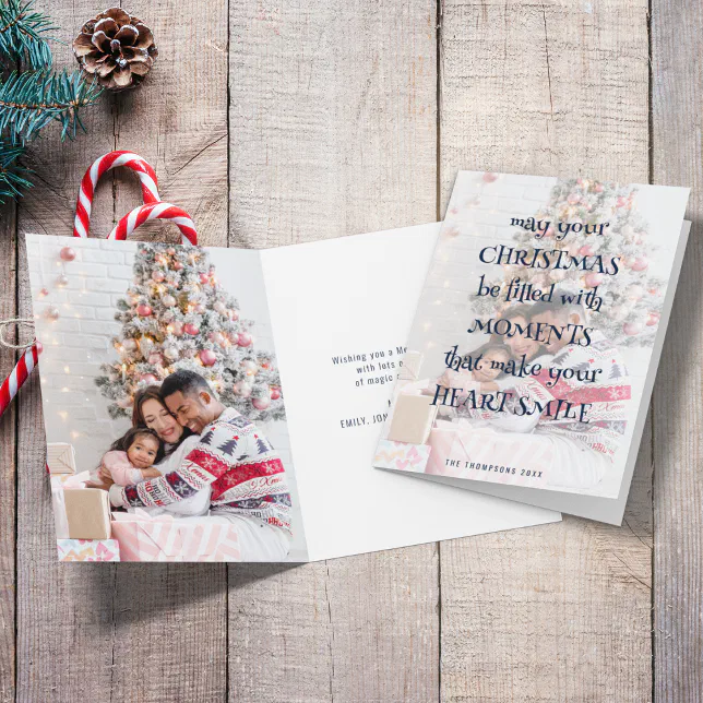 Modern Photo Overlay Heartwarming Christmas Quote Card | Zazzle