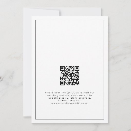 Modern Photo Overlay Line Border QR Code Save The Date | Zazzle