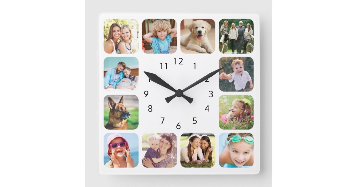 Modern Photo Personalized Acrylic Wall Clock | Zazzle