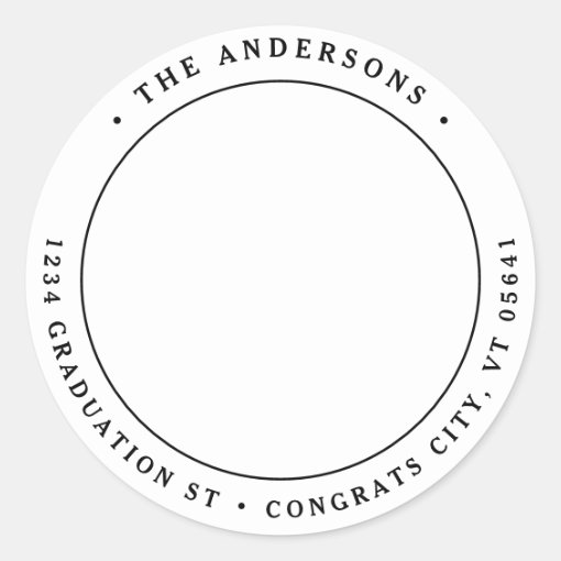 Modern Photo Personalized Round Return Address Classic Round Sticker ...