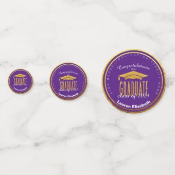 Modern Photo Purple Gold Graduation Table Confetti | Zazzle