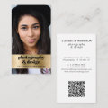 Modern Photo QR Code Gold Business Card | Zazzle
